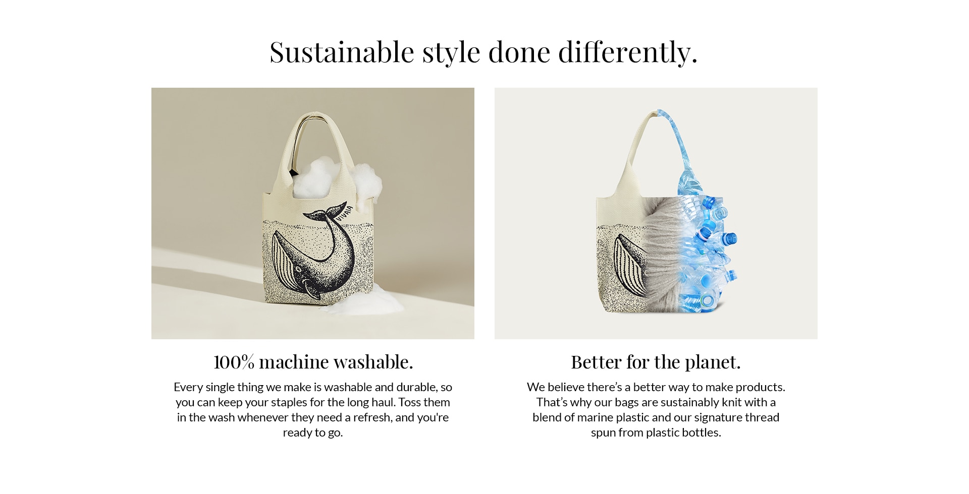 Yoki Tote Bag in Planet Earth-Sustainable & Washable Knitbags | VIVAIA