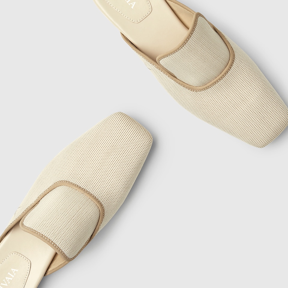 Marie Square-toe Mules in Cream Ivory | Women's Sustainable and Stylish ...