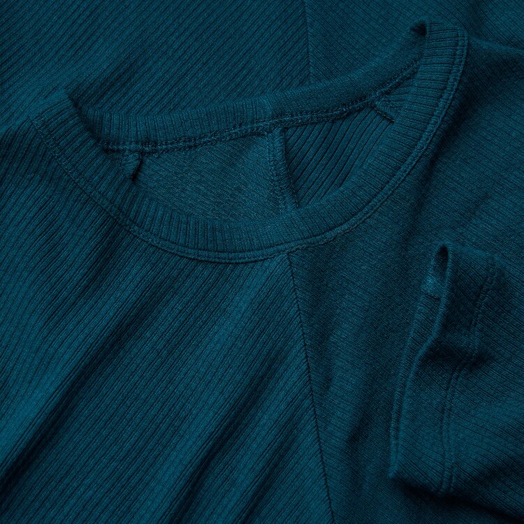 Violet High Neck Herringbone Top in Deep Peacock | Women's Organic ...