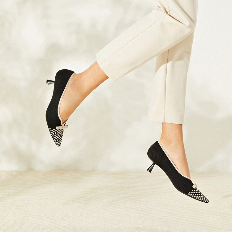 Natasha Pointed-Toe Heels Black-Washable & Comfortable | VIVAIA