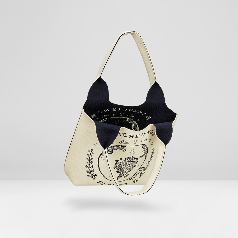 Yoki Tote Bag in Planet Earth-Sustainable & Washable Knitbags | VIVAIA