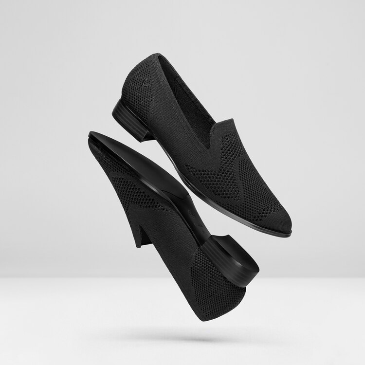 Almond Pointed Loafers in Deep Ebony-Sustainable & Washable | VIVAIA