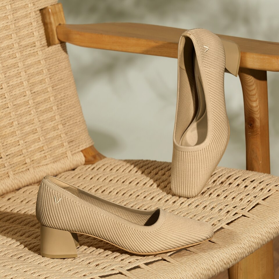 Melody 2.0 Square-toe Heels in Nude Peach-Women's Sustainable Shoes ...