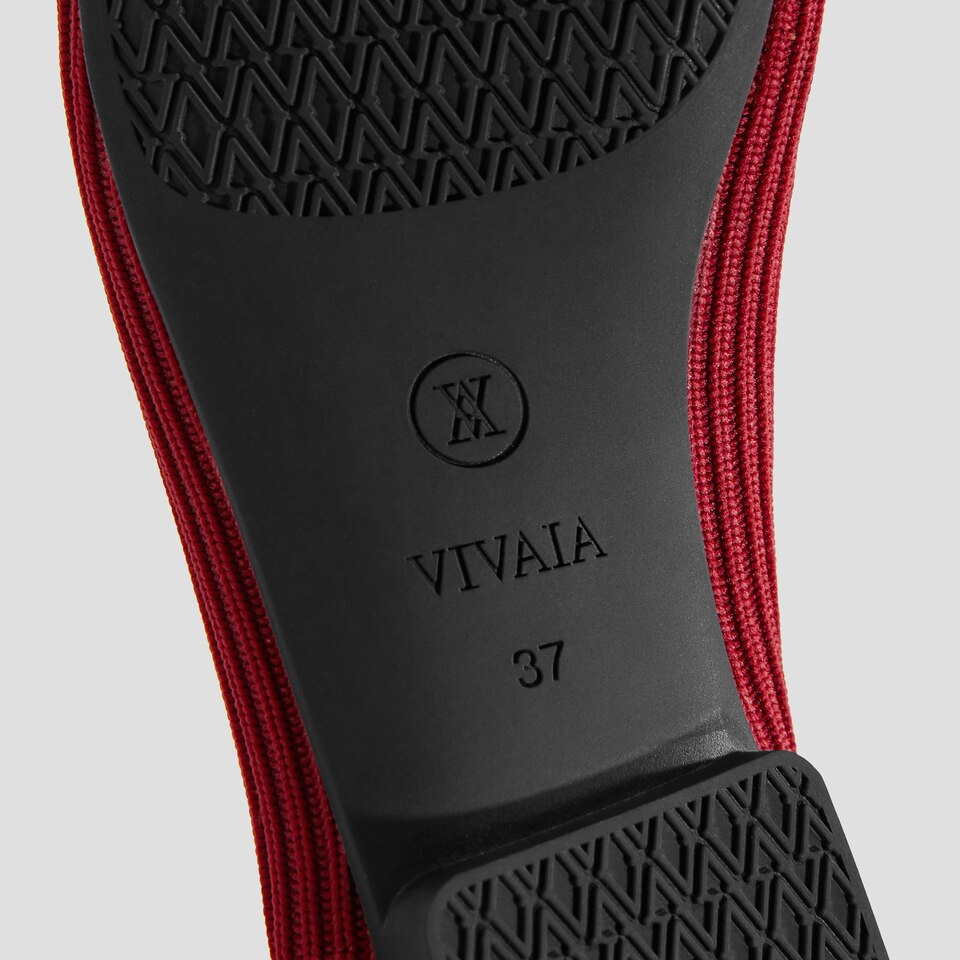 Margot Square-toe Flats for Bunions & Wide Feet in Ruby Red | VIVAIA