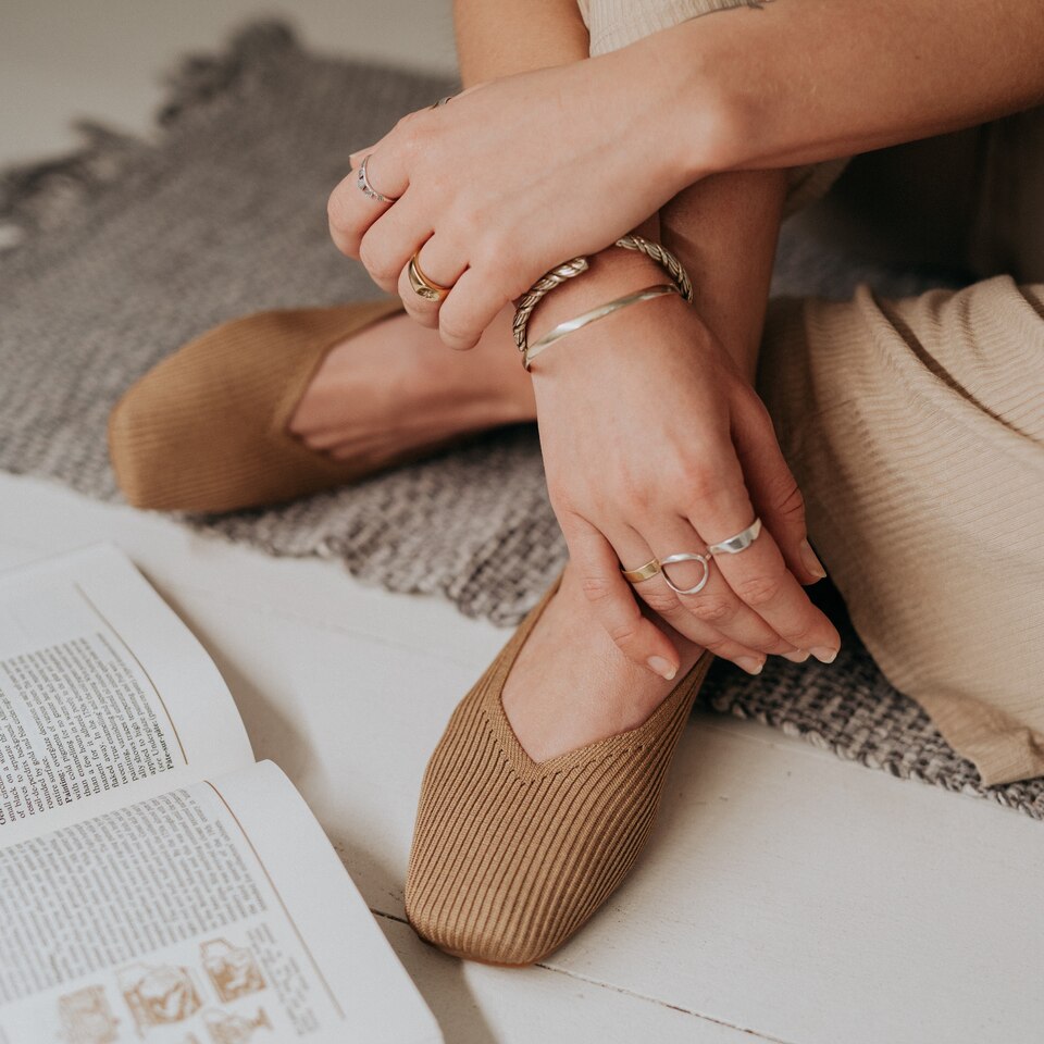 Margot 2.0 Square-Toe Flats for Bunions & Wide Feet in Nutmeg | VIVAIA