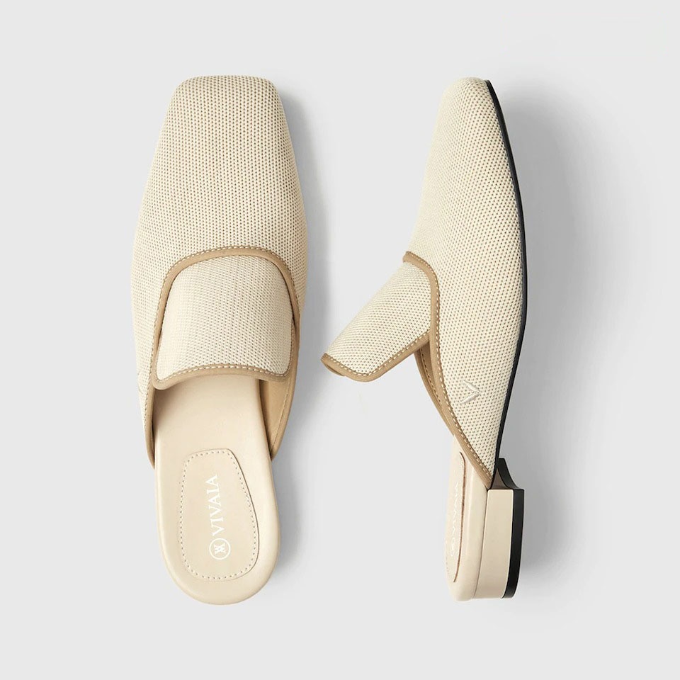 Marie Square-toe Mules in Cream Ivory | Women's Sustainable and Stylish ...
