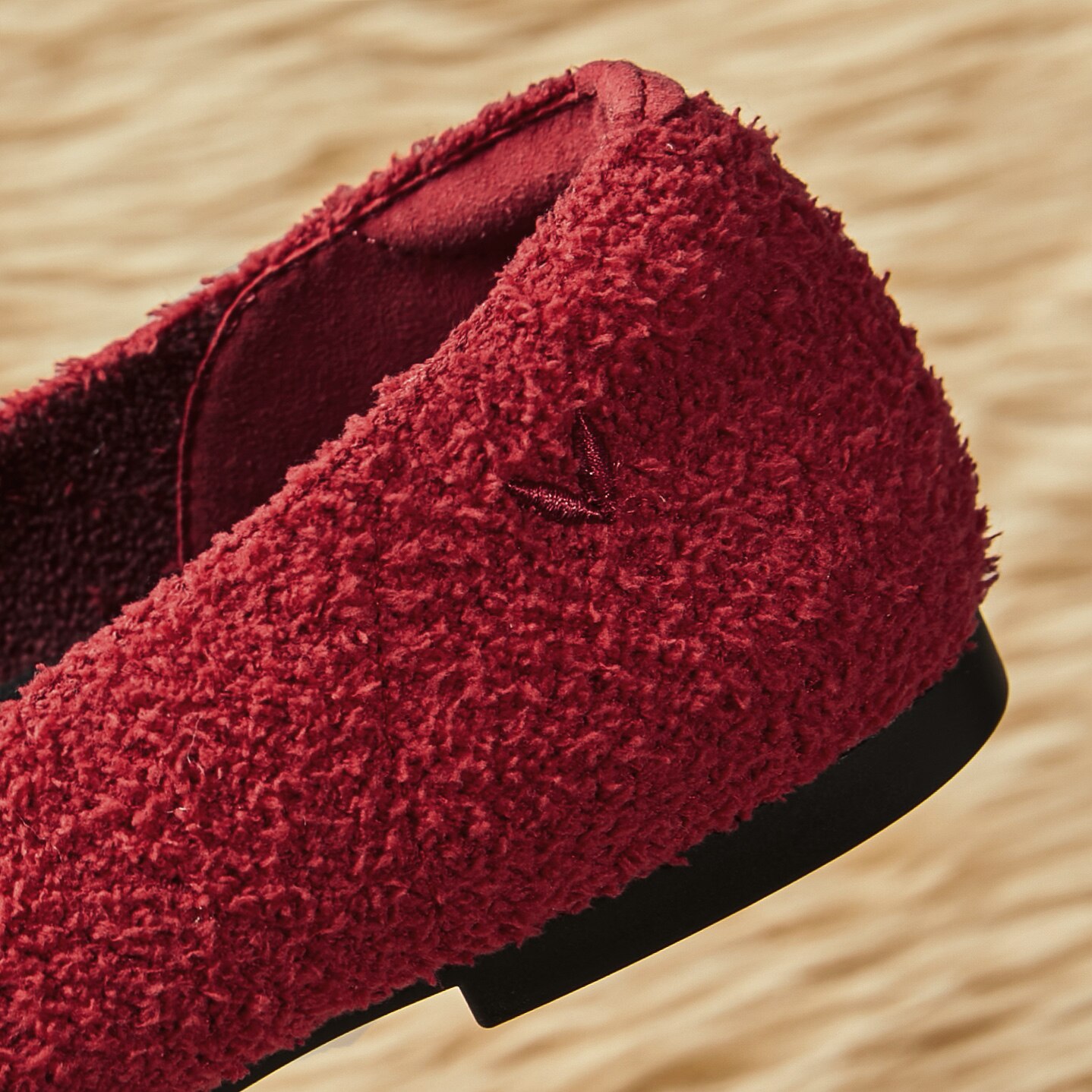 Audrey Round Toe Terry Knit Loafer For Bunions In Red French Bulldog Audrey Round Toe Terry Knit Loafer For Bunions In Red French Bulldog