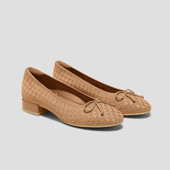 Round-Toe Small Bow Block Heels (Bianca) | VIVAIA