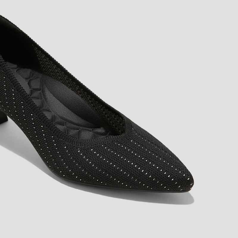 Pointed Toe Kitten Heels Vivaia Running Heels Scarlett Black Pin