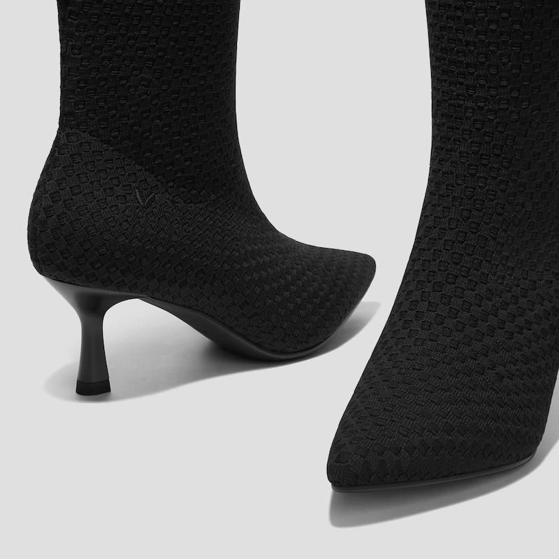 Pointed Toe Knee High Heel Boots Abby Black Eu35 Vivaia